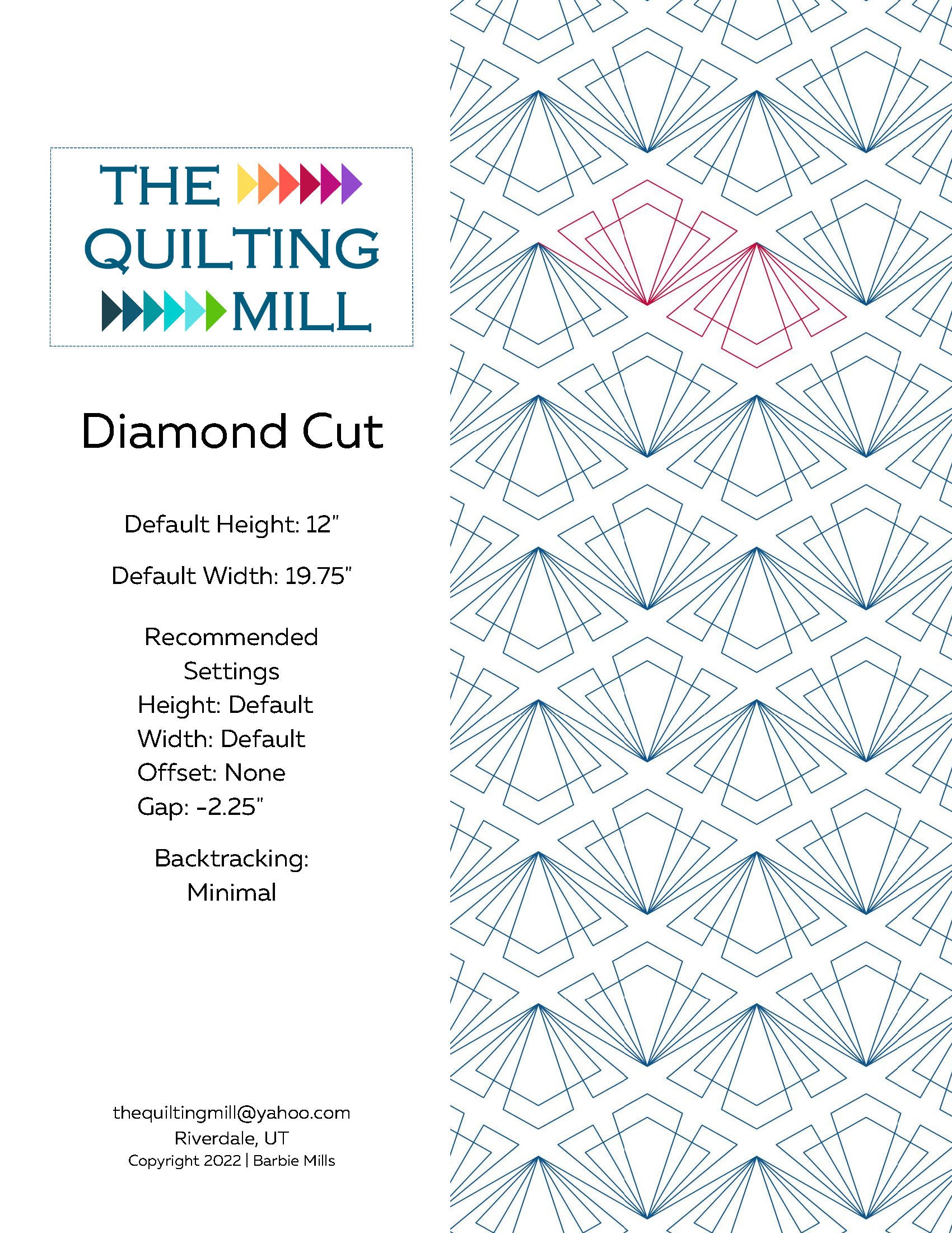 Diamond Cut Quilting Pattern by Barbie Mills – INNOVA Longarm
