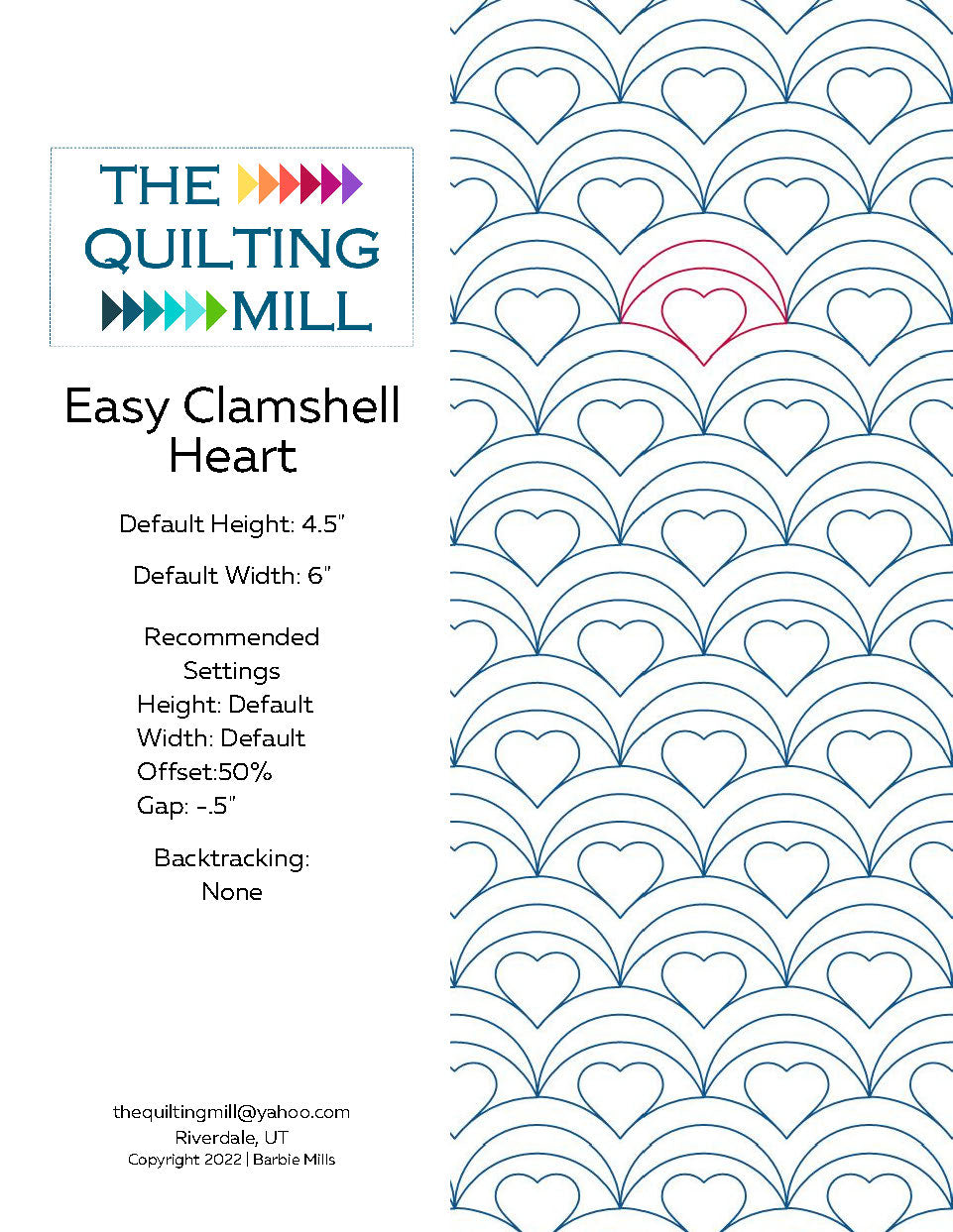 Easy Clamshell Heart Quilting Pattern by Barbie Mills – INNOVA Longarm